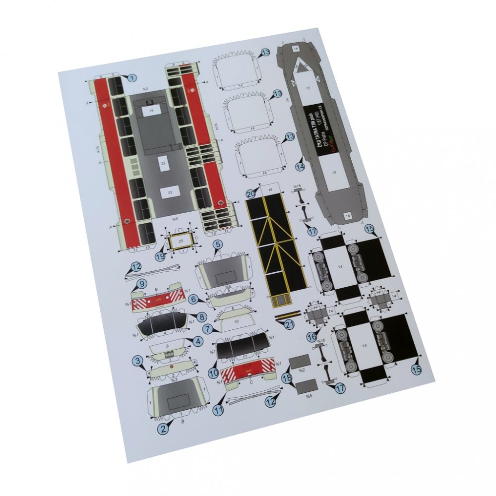 Paper model tram ČKD Tatra T3M - Snow Plow :: www.dopravnispony.cz