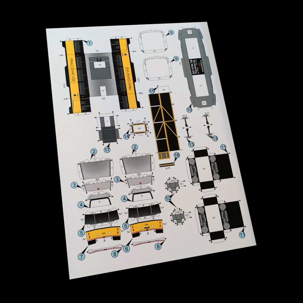 Paper model tram ČKD Tatra T3M shunting tram :: www.dopravnispony.cz